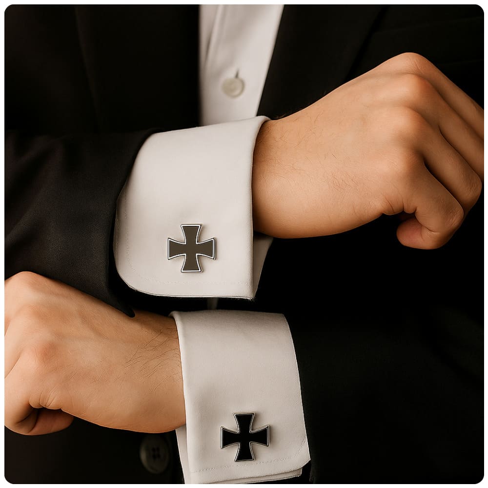 Abotoaduras Luks Cruz Esmaltada